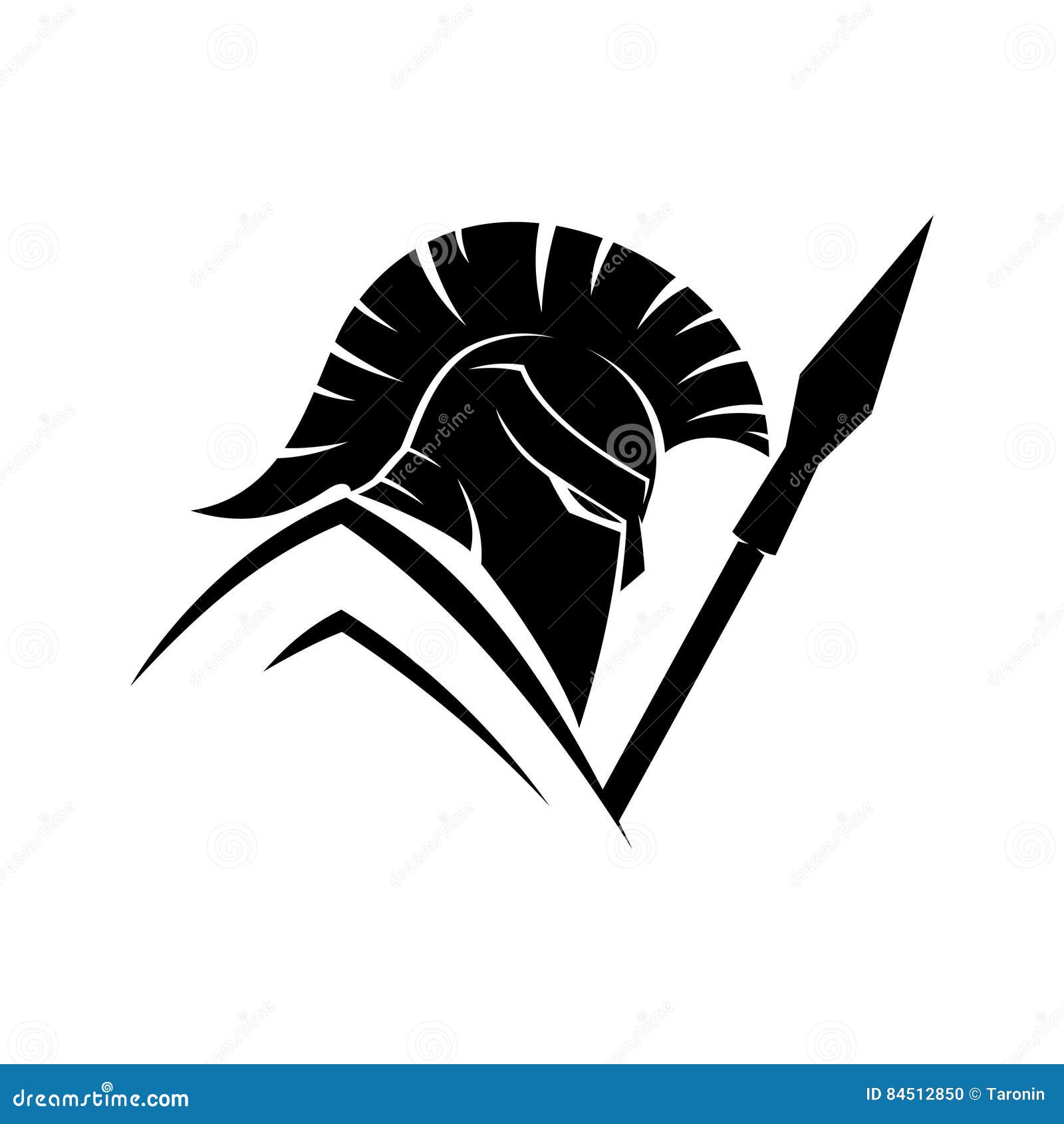 Spartan With Shield And Spear. Vector Illustration | CartoonDealer.com ...