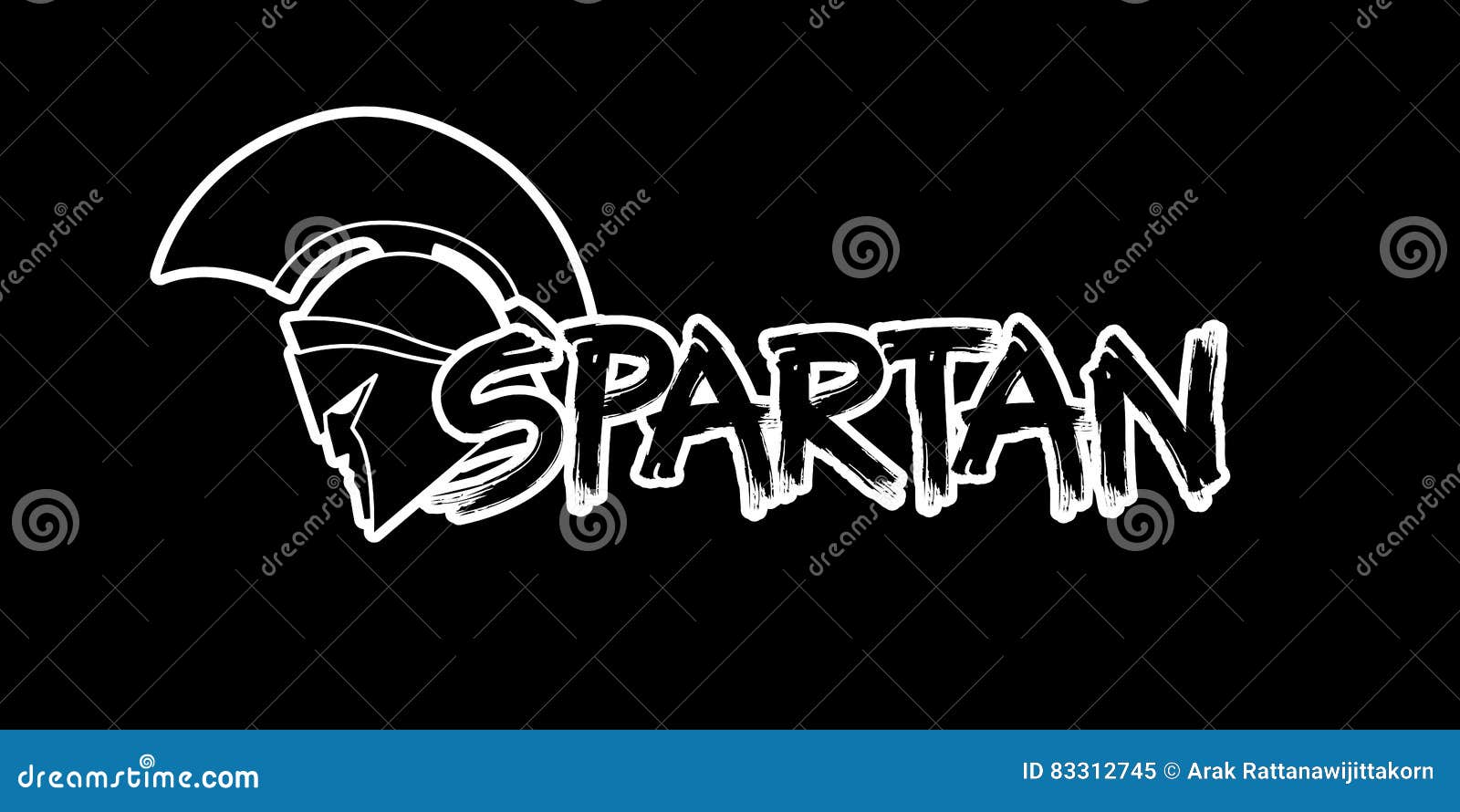 Spartan text designed stock vector. Illustration of screen - 83312745