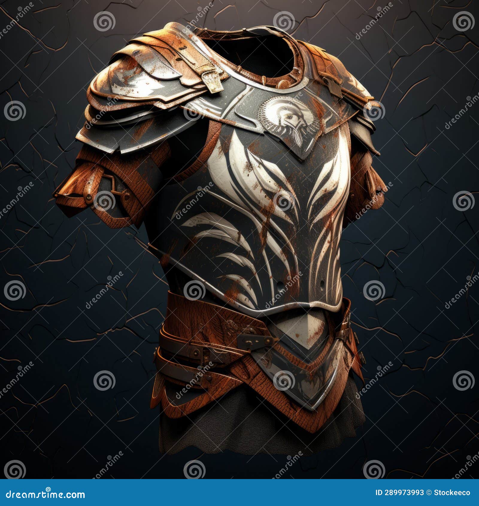 Spartan-themed Blouse Design: Dark White and Dark Orange Armor Stock ...