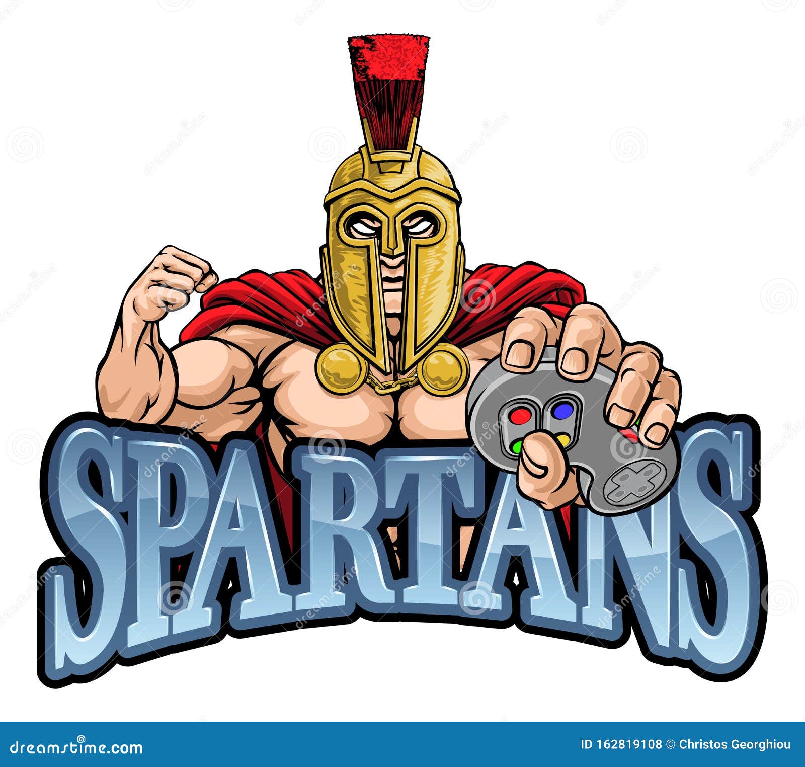 Spartan Trojan Gamer Gladiator Controller Mascot Stock Vector ...