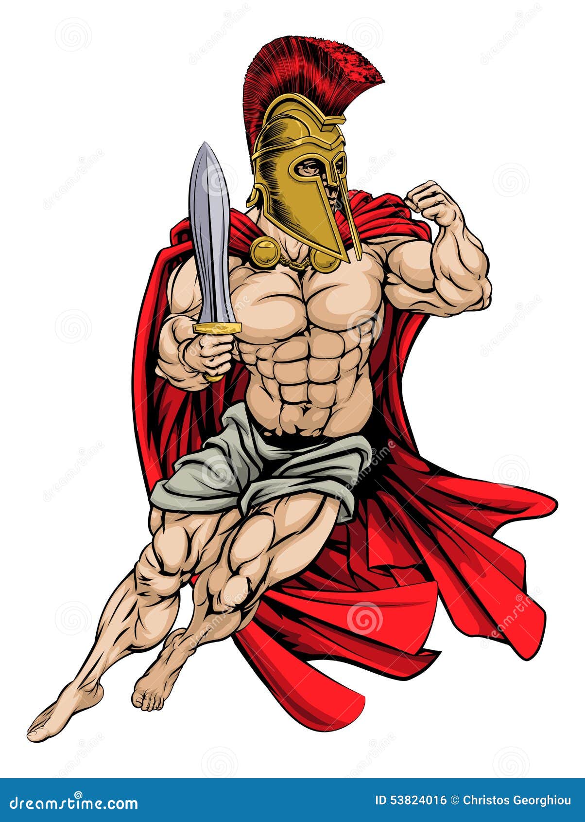 Spartan Warrior Strong Magnus Vector Illustrtor | CartoonDealer.com ...