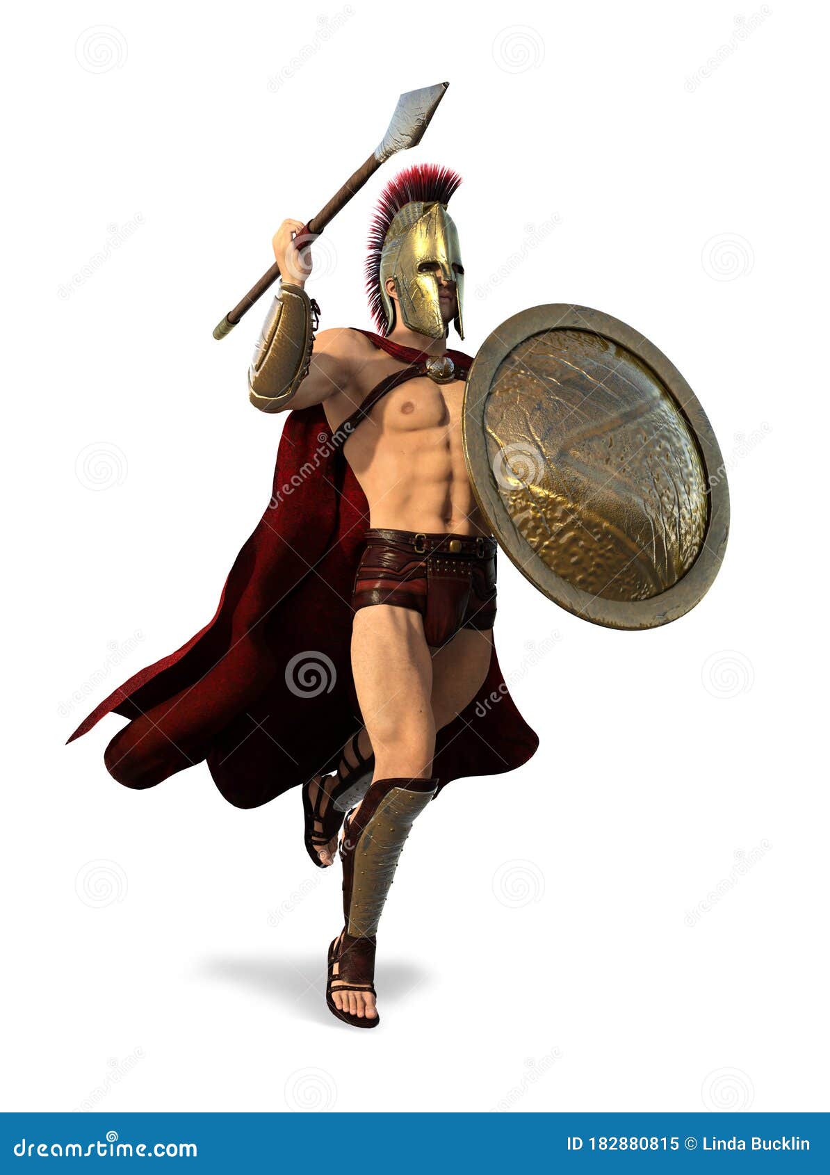 Spartan Warrior Ready for Battle Stock Illustration - Illustration of ...