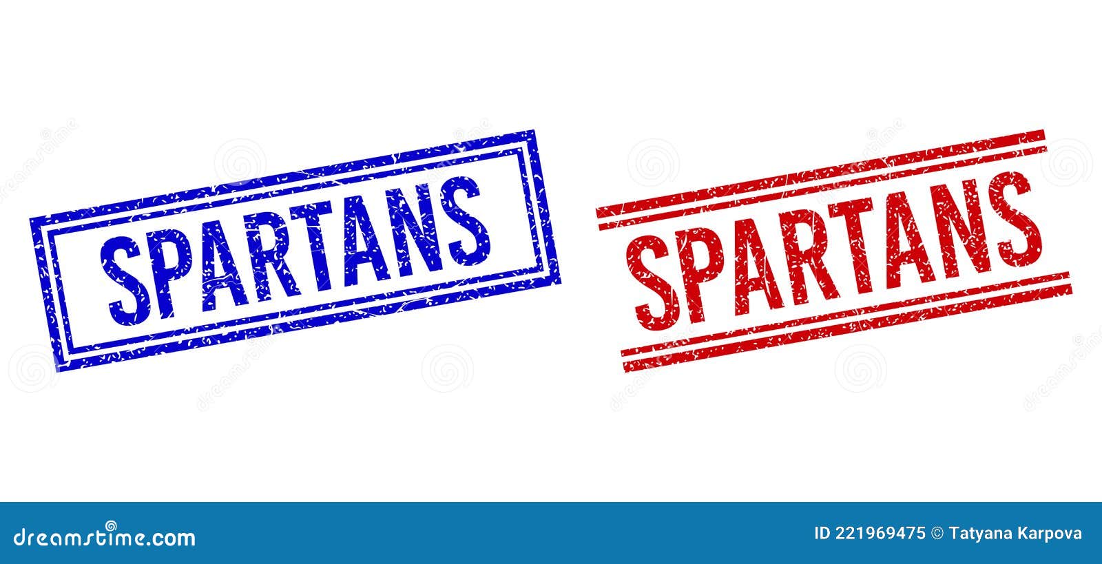Distress Textured SPARTANS Stamps with Double Lines Stock Vector ...