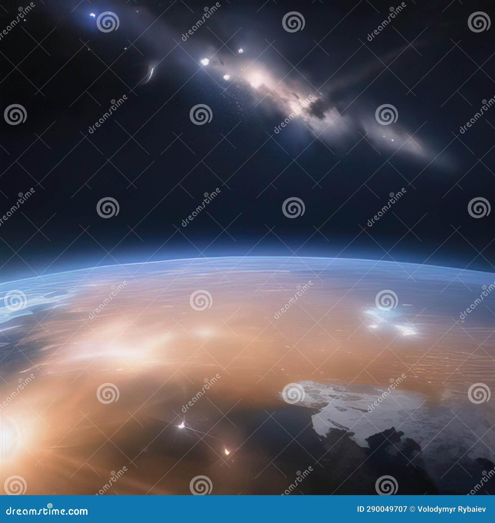 Spase Nebula and Colored Stars Stock Illustration - Illustration of ...