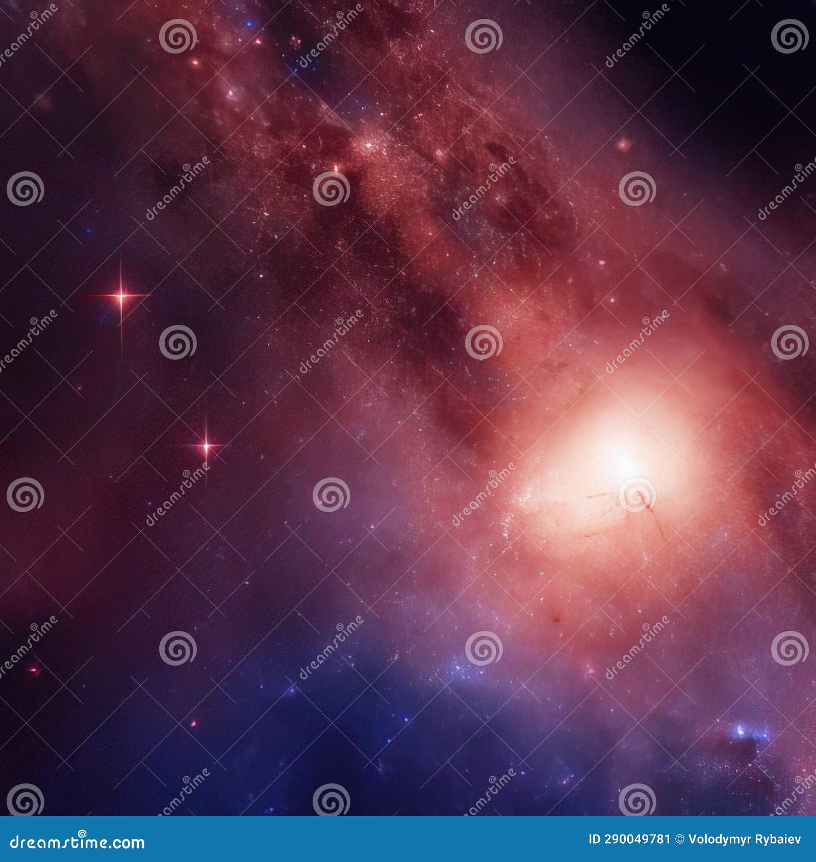 Spase Nebula and Colored Stars Stock Illustration - Illustration of ...