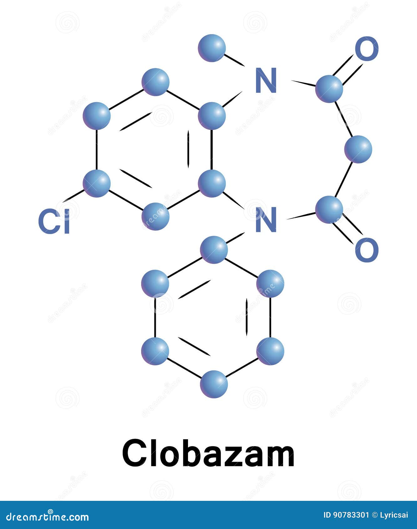 Spasmolytikum Clobazam Benzodiazepin Vektor Abbildung - Illustration ...