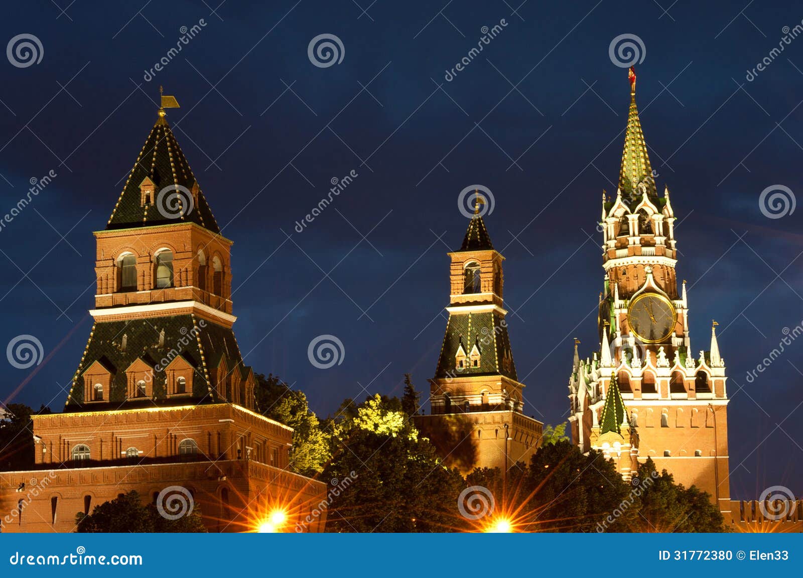Spasskaya tower stock photo. Image of building, architectural - 31772380