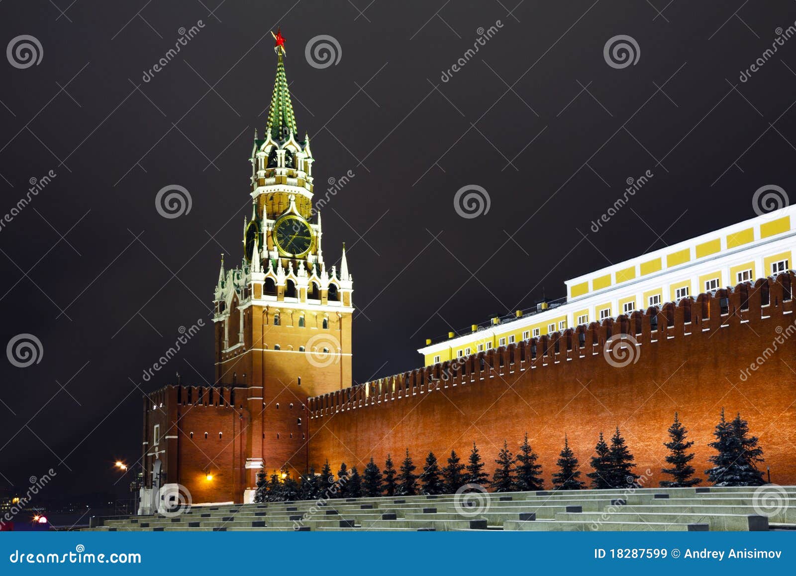 A Spasskaya Tower of Moscow Kremlin, Russia Stock Image - Image of ...