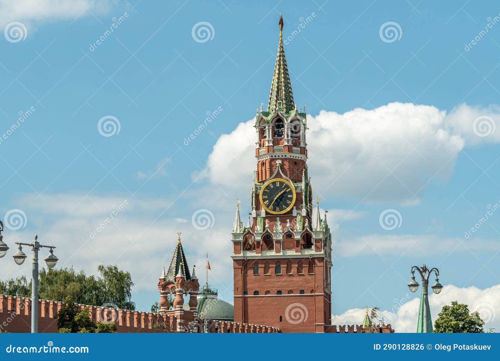 Spasskaya Tower on Red Square in Moscow Stock Photo - Image of landmark ...
