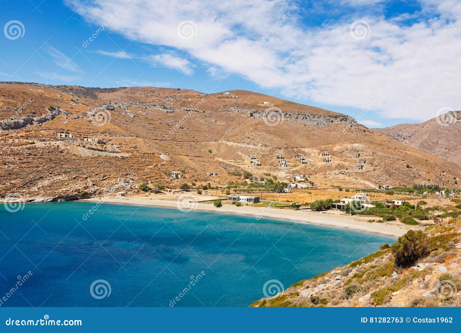 Spathi Beach in Kea, Greece Stock Image - Image of seaside, europe ...