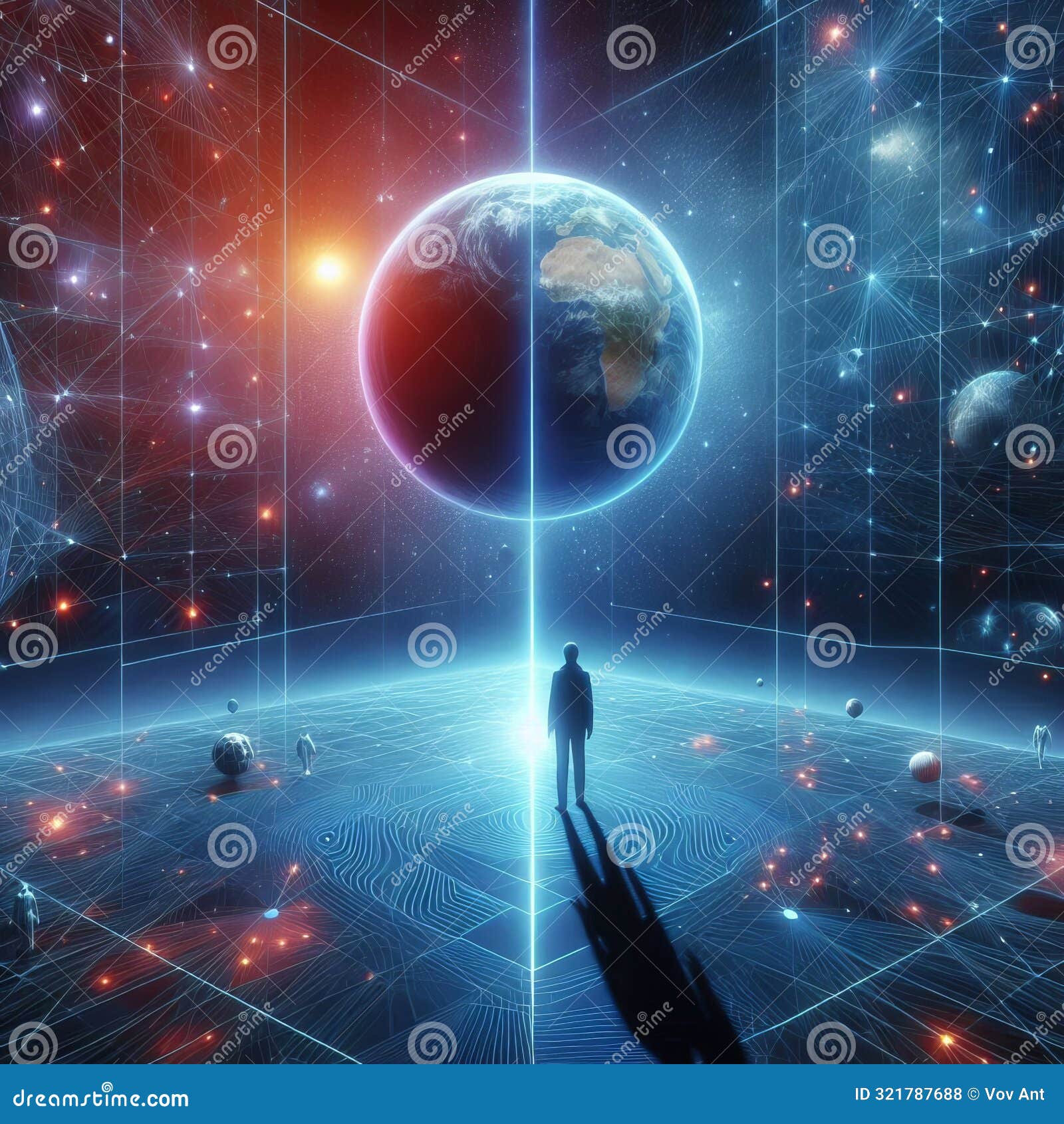 Spatial Dimension Space Space Containing the Three Dimensios O Stock ...