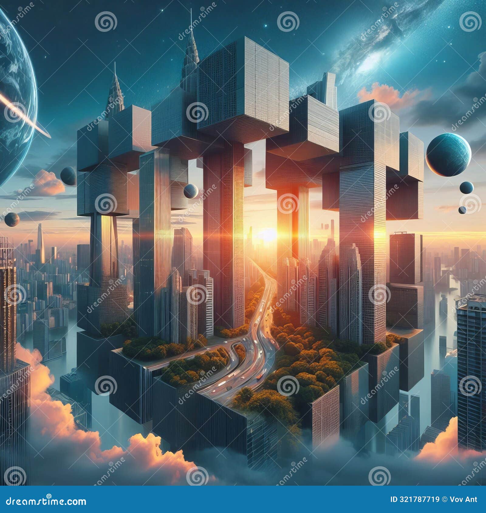 Spatial Dimension Space Space Containing the Three Dimensios O Stock ...