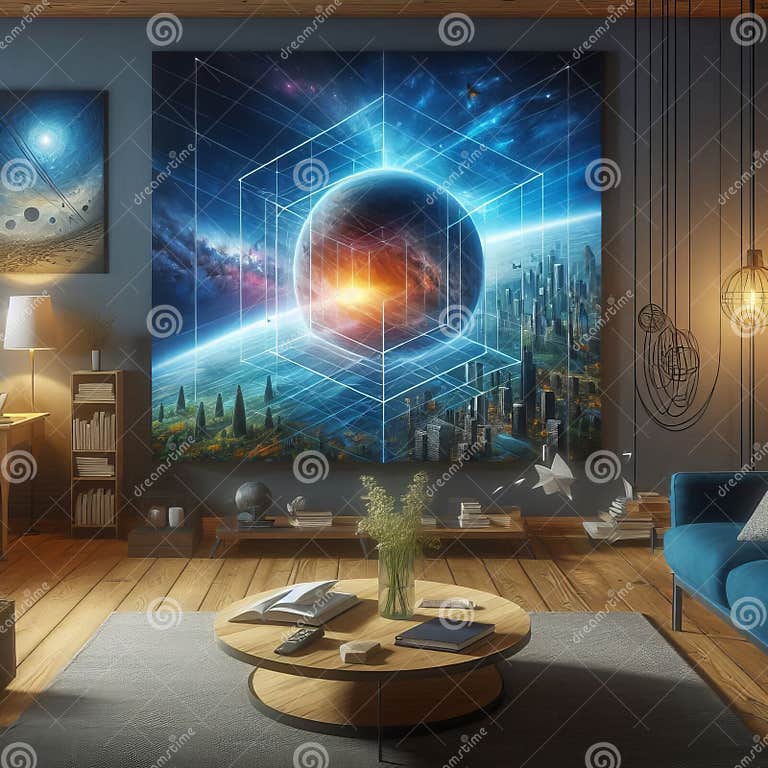 Spatial Dimension Space Space Containing the Three Dimensios O Stock ...