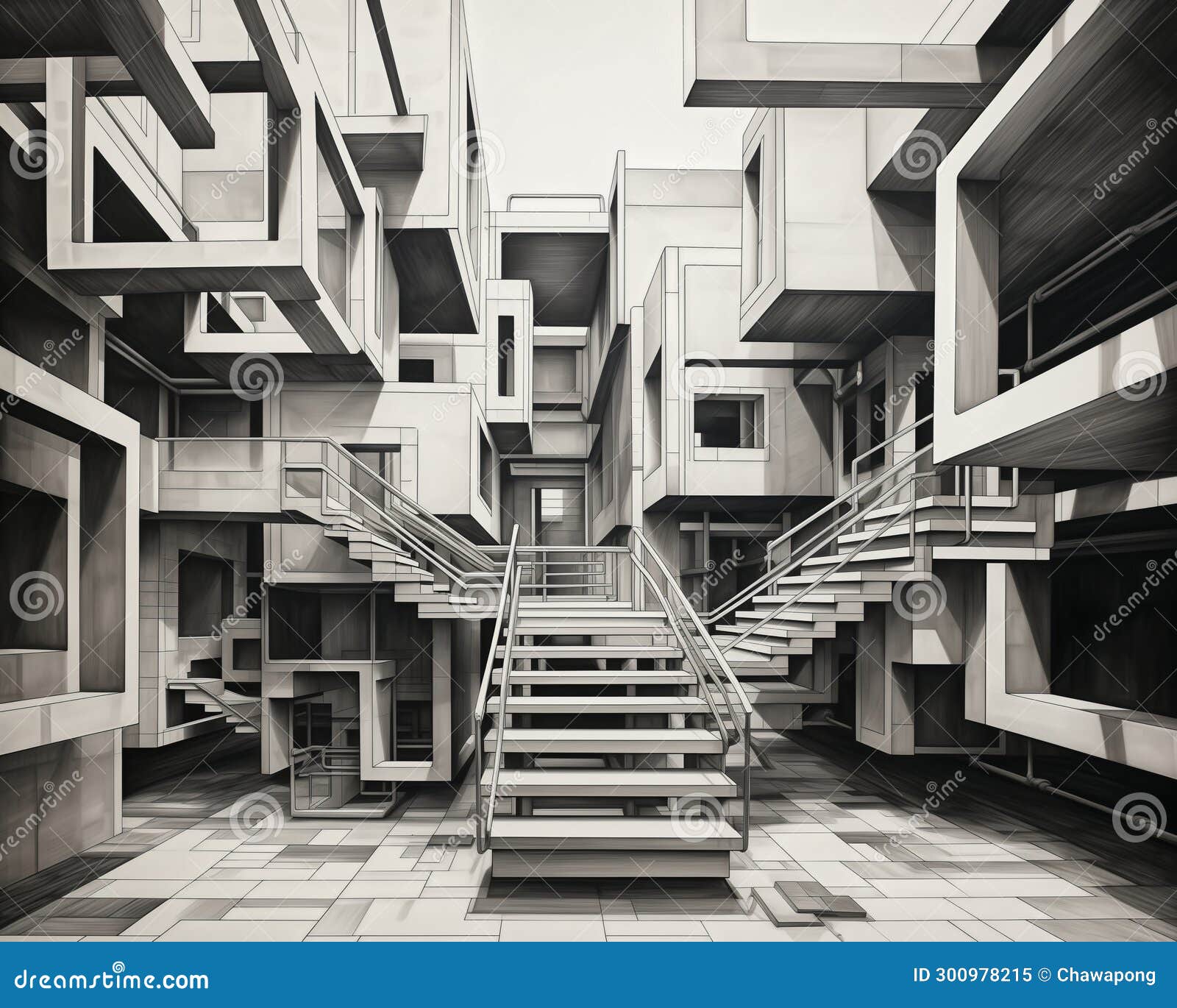 Spatial Illusions of Simplicity Stock Illustration - Illustration of ...