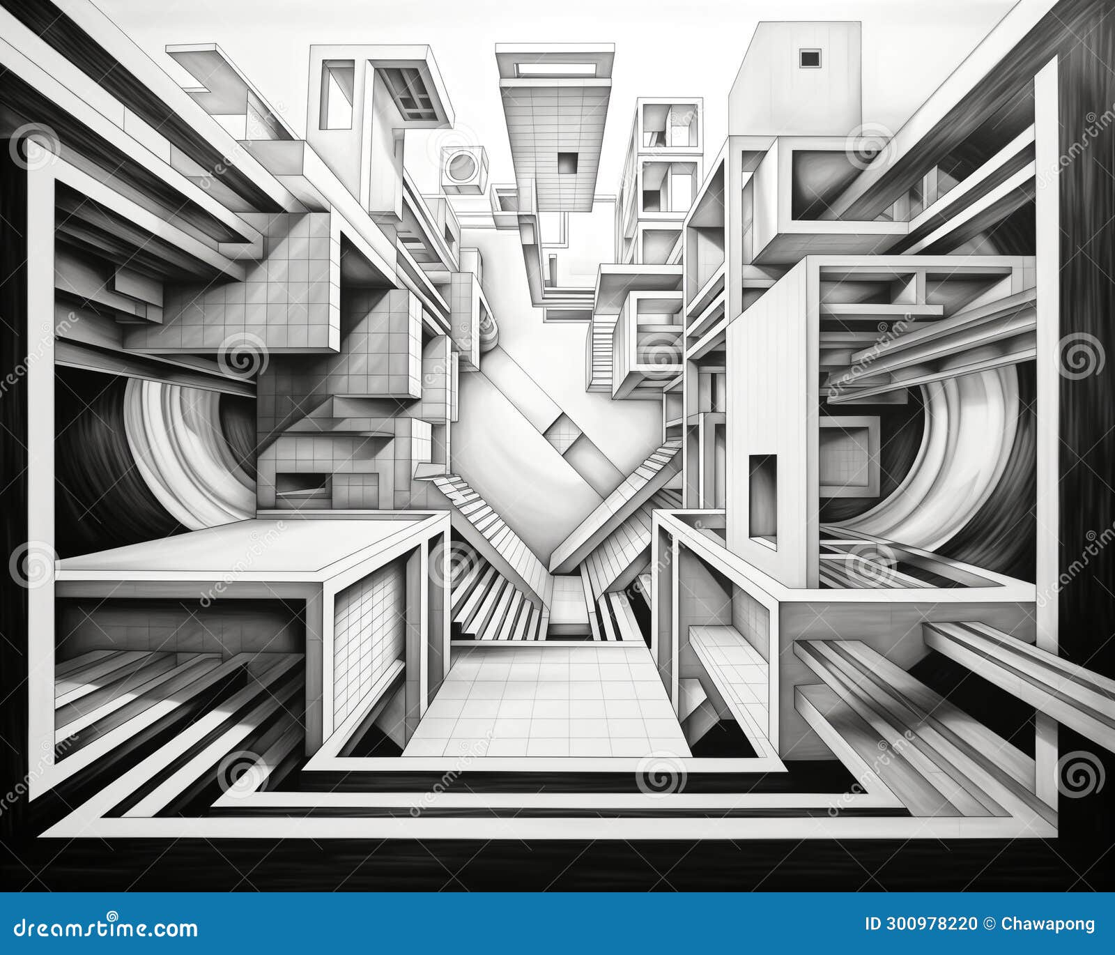 Spatial Illusions of Simplicity Stock Illustration - Illustration of ...