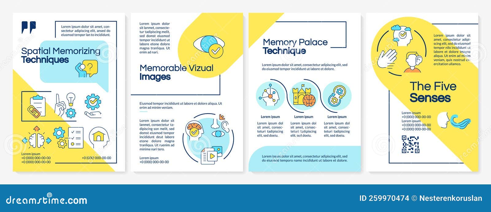 Spatial Memorizing Techniques Blue and Yellow Brochure Template Stock ... Spatial Memorizing Techniques Blue and Yellow Brochure Template Stock ...