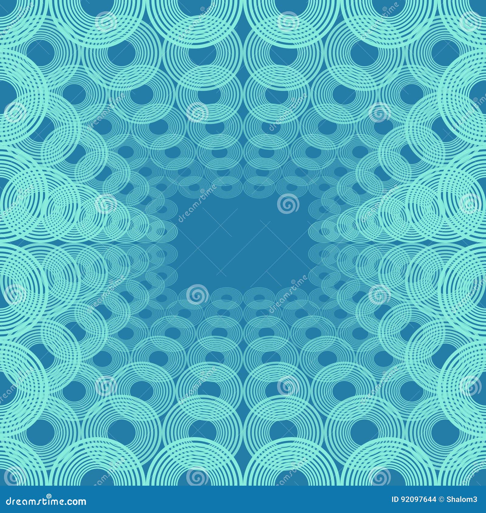 Spatial Pattern of Concentric Circles, Blue Decorative Background Tile ...