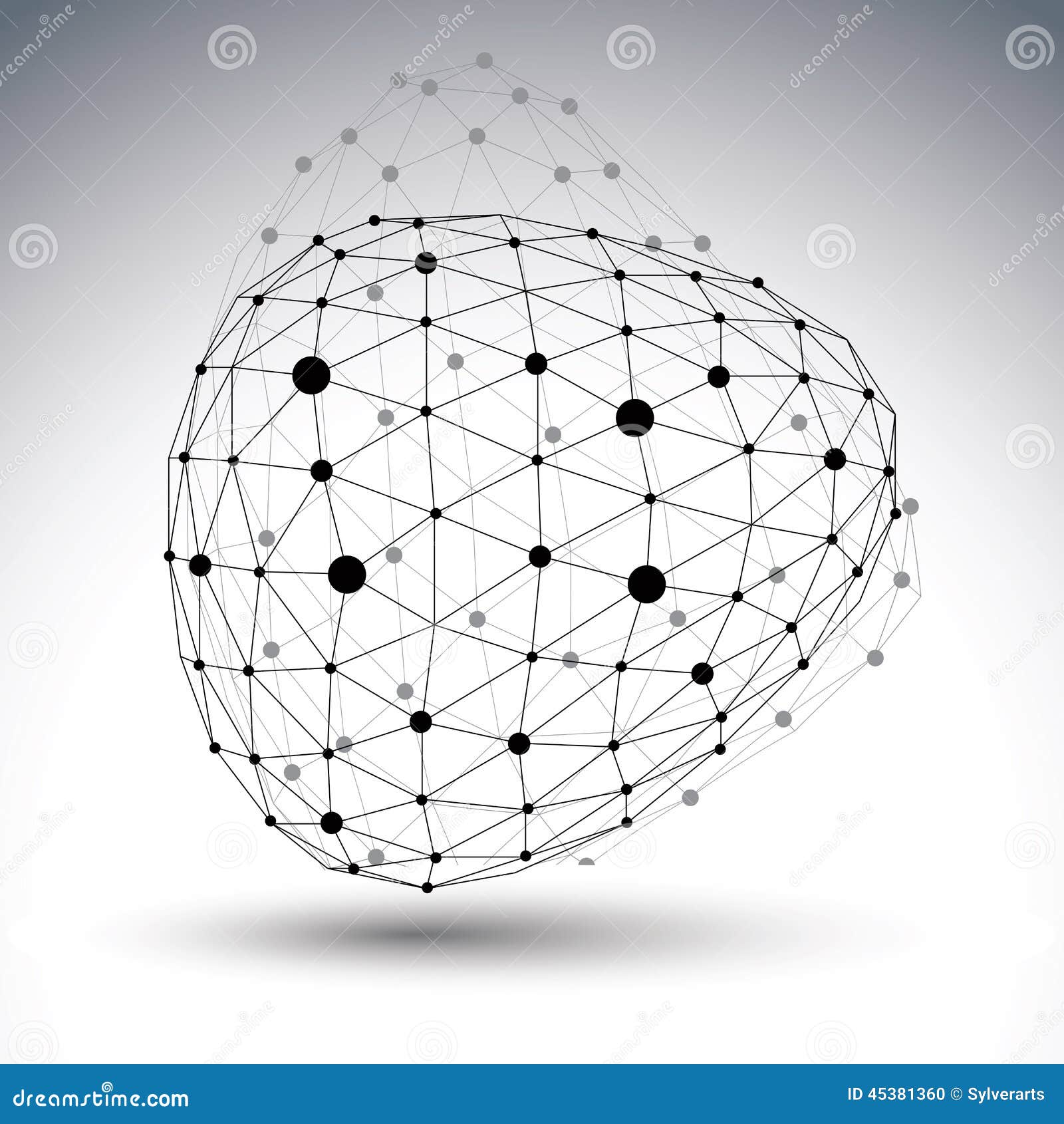 Spatial Vector Black and White Digital Eps8 Object Stock Vector ...