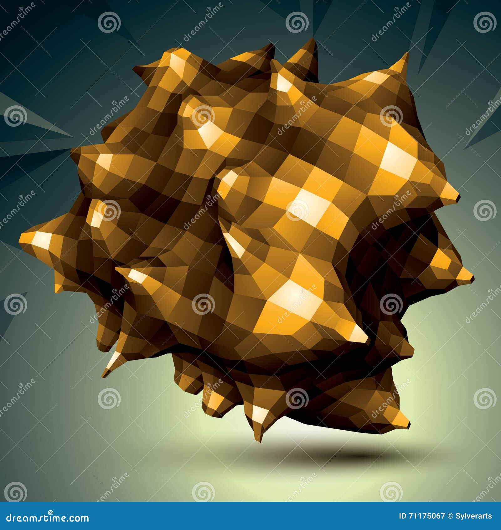 Spatial Vector Golden Digital Object , 3d Technology Fig Stock Vector ...