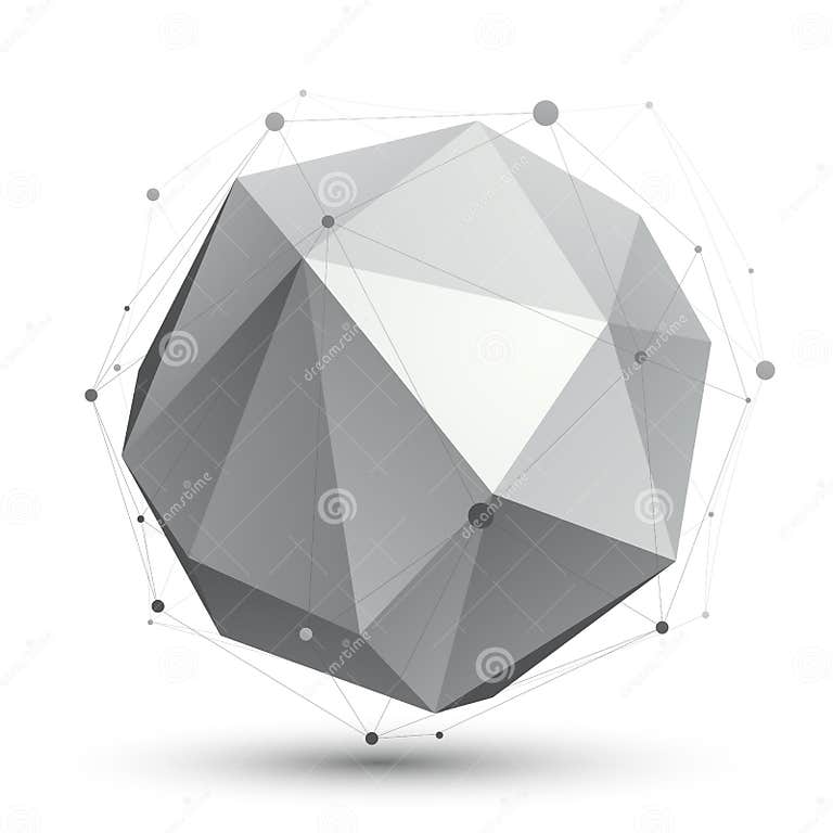 Spatial Vector Monochrome Digital Eps8 Object, Dimensional Techn Stock ...