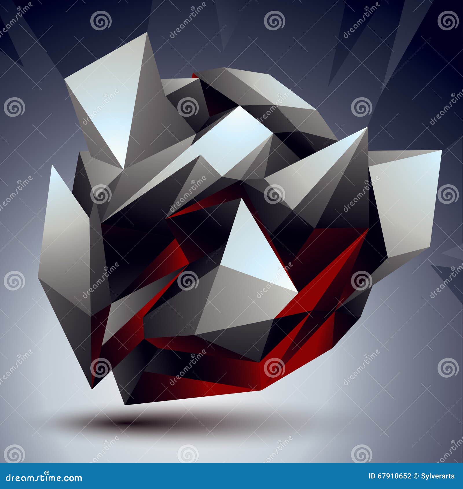 Spatial Vector Monochrome Digital Object 3d Technology Stock Vector Illustration Of Form