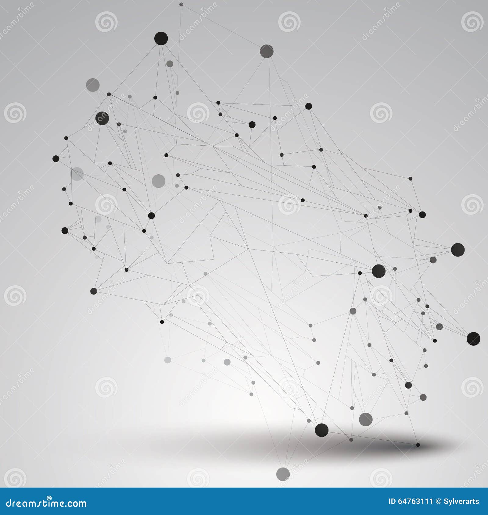 Spatial Vector Monochrome Digital Object 3d Technology Figure W Stock Vector Illustration Of