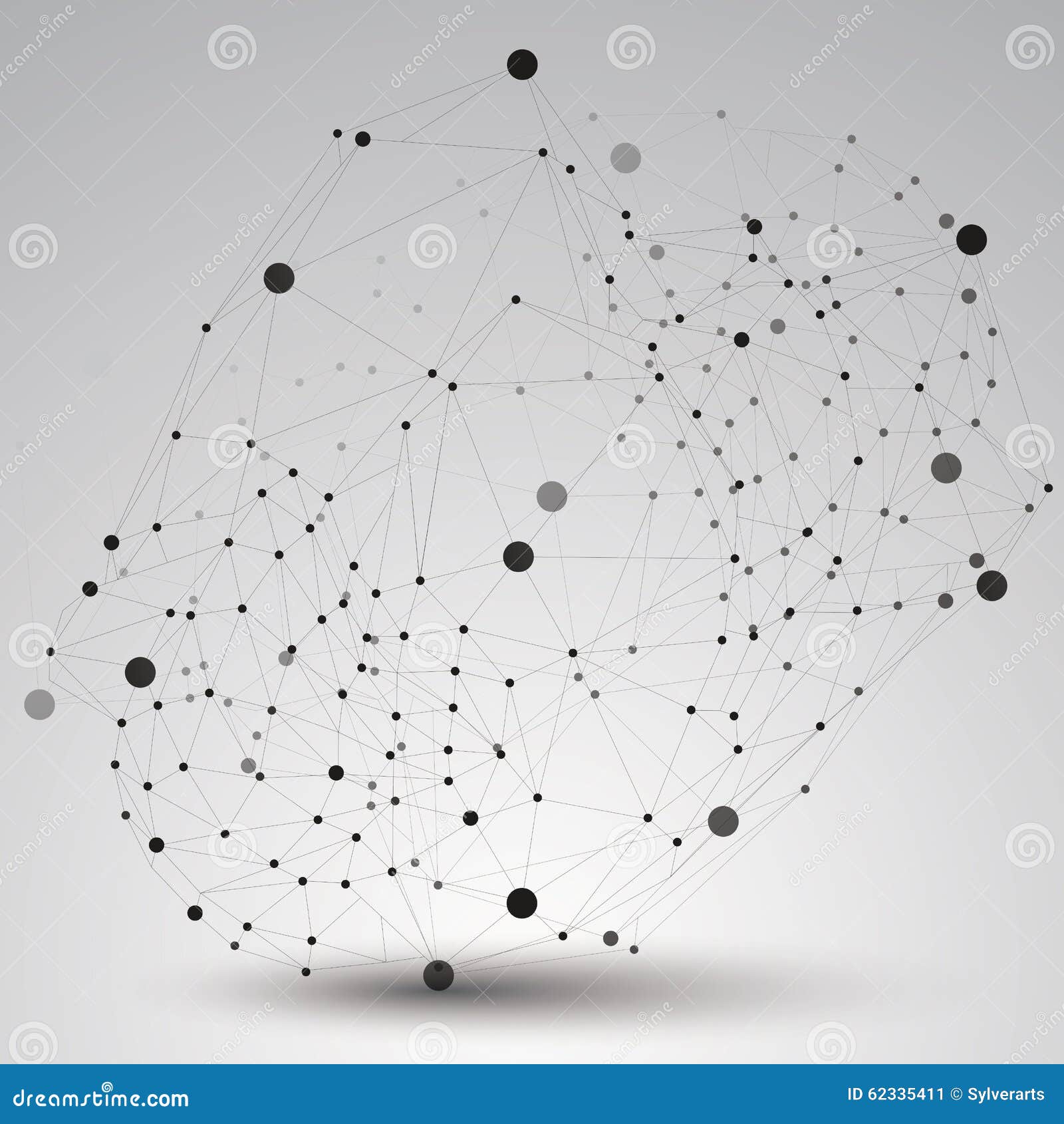 Spatial Vector Monochrome Digital Object, 3d Technology Shape Stock ...