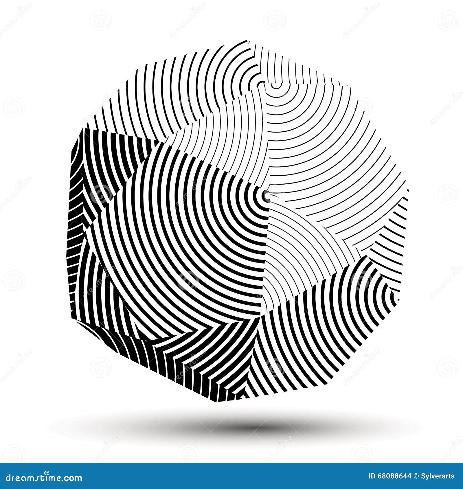 Spatial Vector Monochrome Object 3d Technology Figure Stock Vector Illustration Of Layout