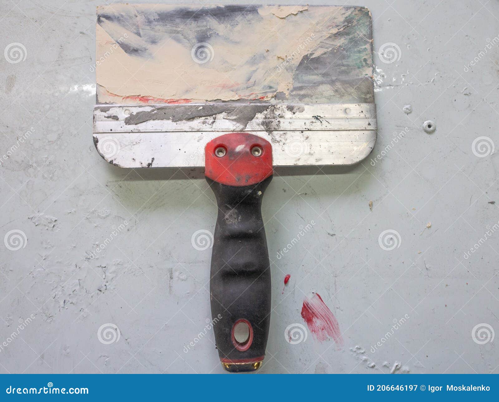 Hand Tool for Wall Puttying. Stock Image - Image of adult, dusty: 206646197