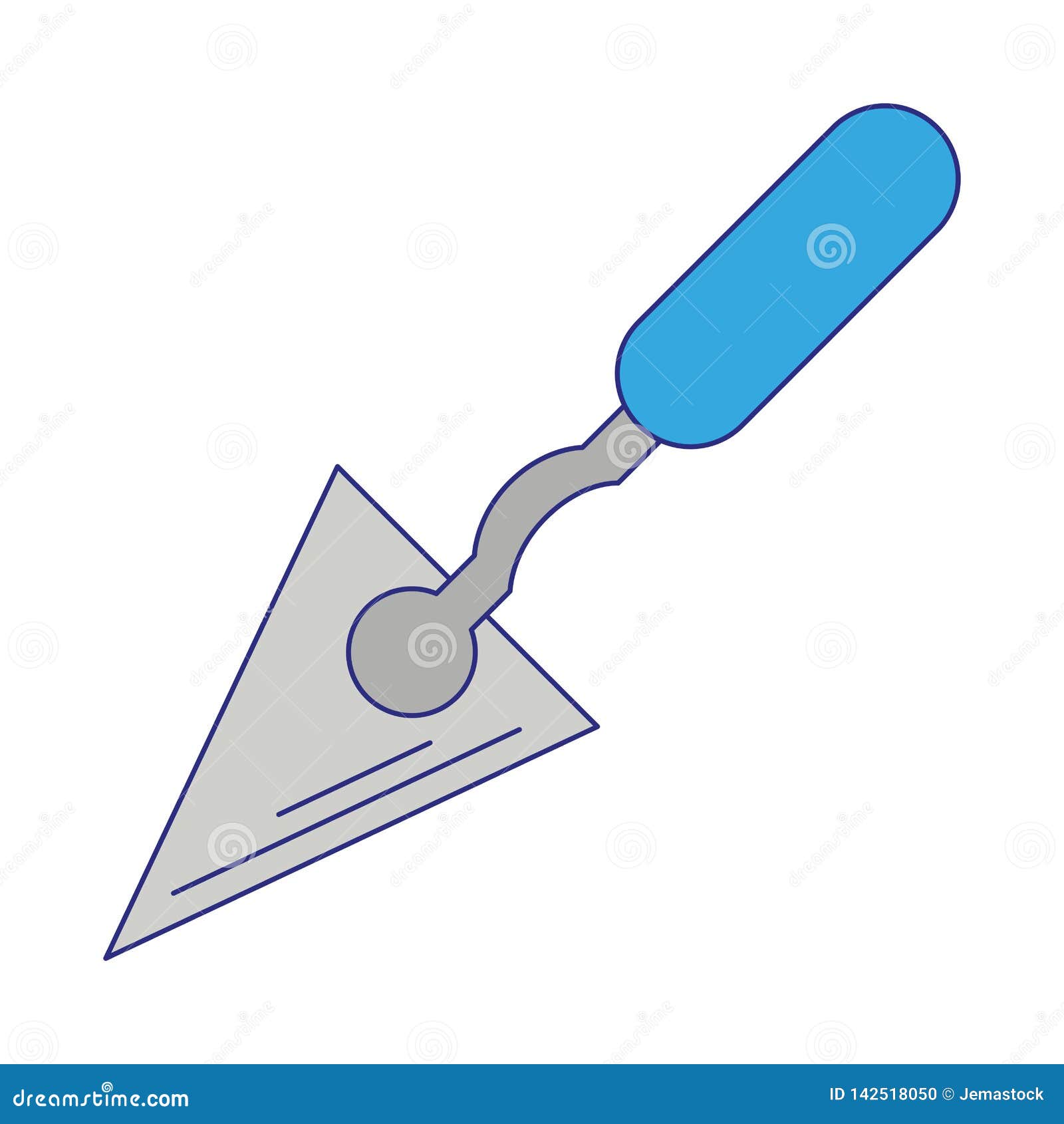 Spatula Construction Tool Isolated Blue Lines Stock Vector ...