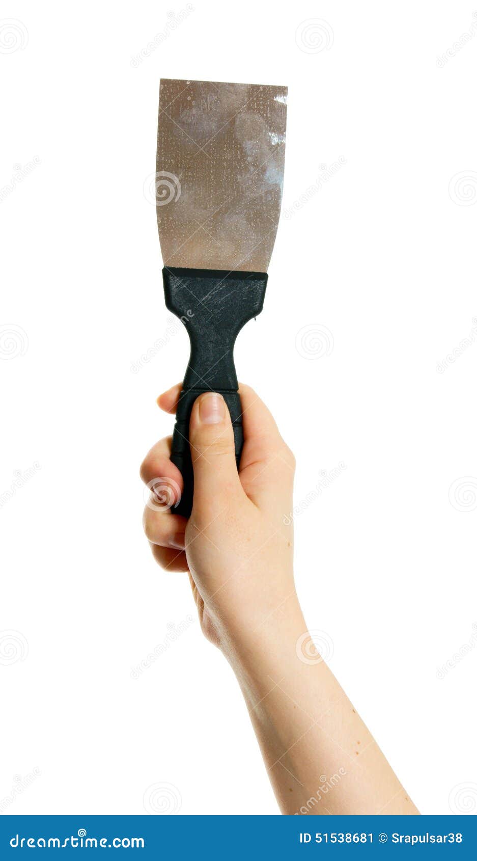 Spatula in Hand on White Background Stock Image - Image of mechanic ...