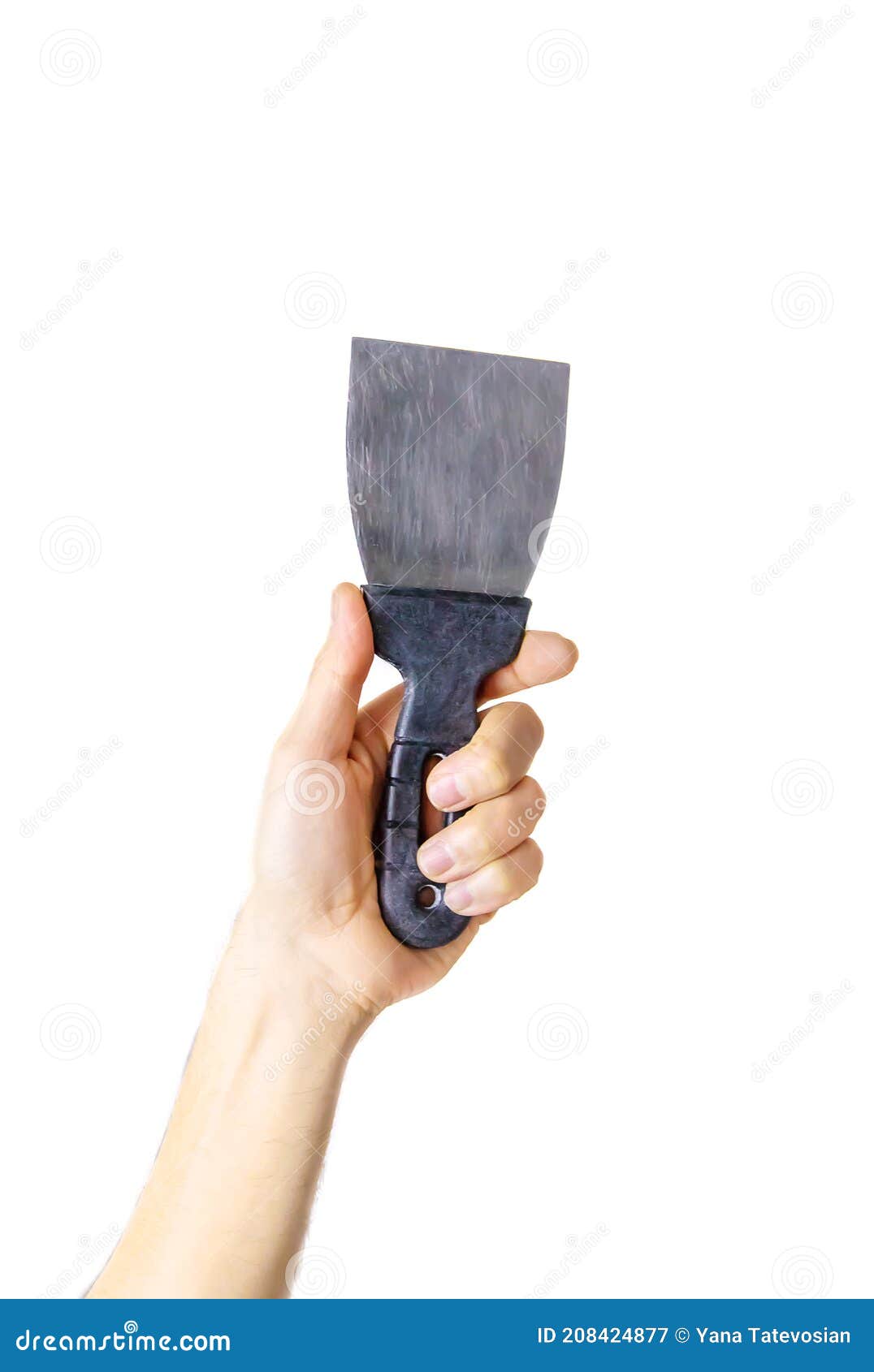 Spatula in the Hands of a Male Isolate. Selective Focus Stock Image ...