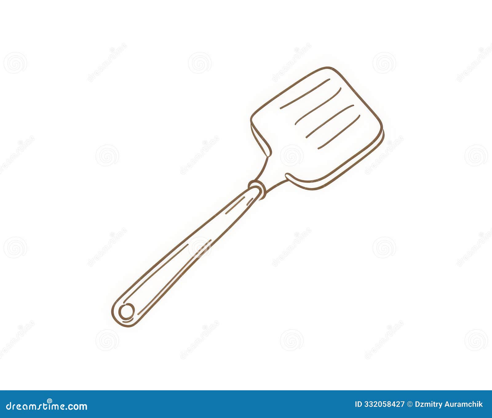 Spatula Outline Modern Illustration. Editable Stroke. Continuous One ...