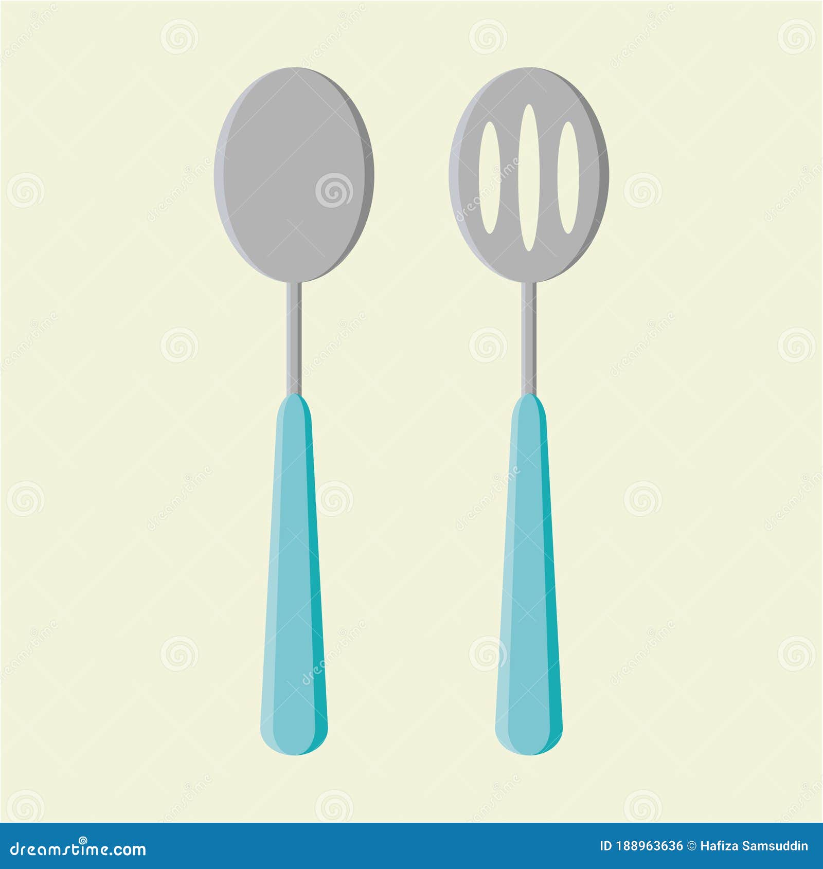 Spatula and Spoon. Vector Illustration Decorative Design Stock Vector ...