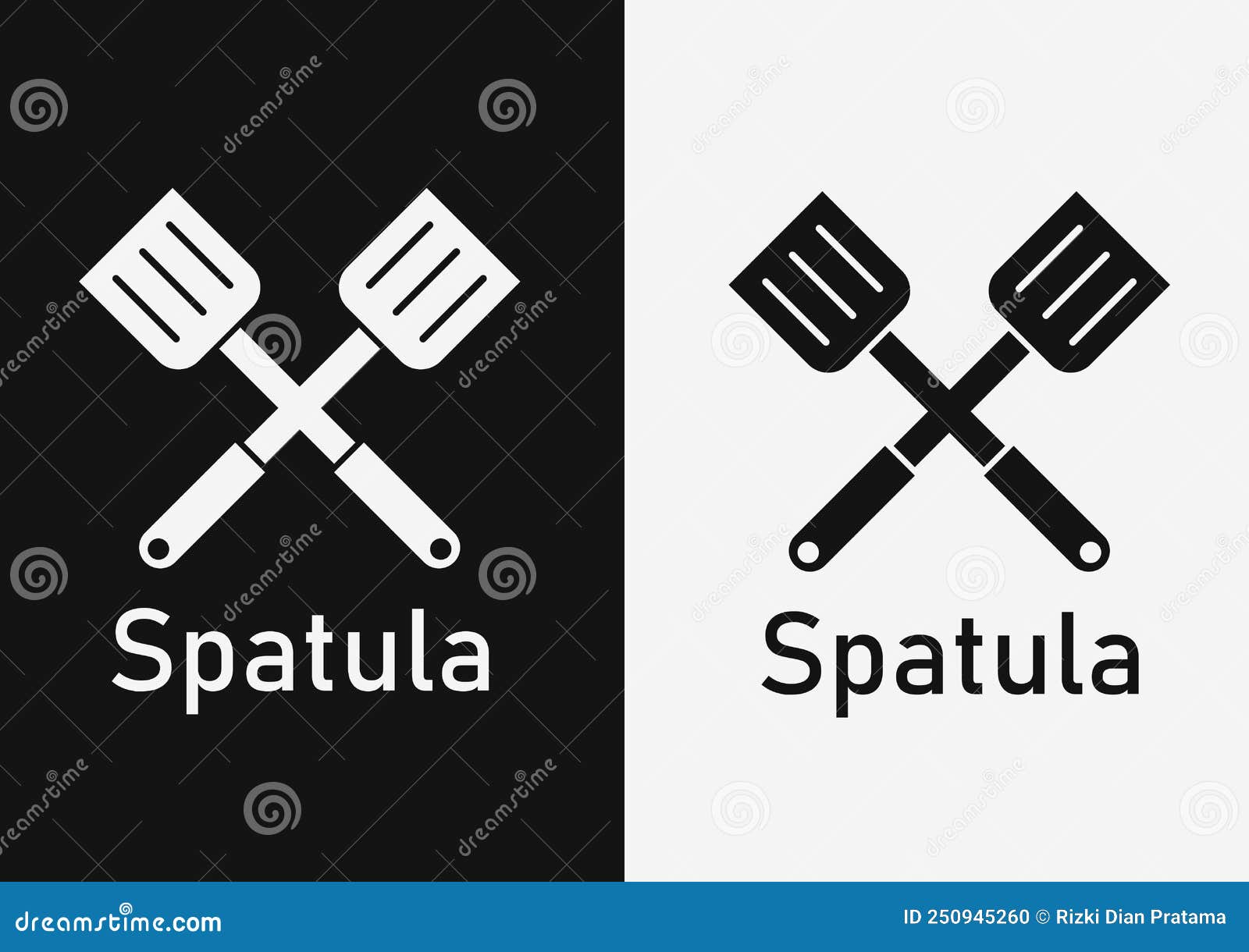 Spatula Symbol with Simple Style and Font Below Stock Vector ...