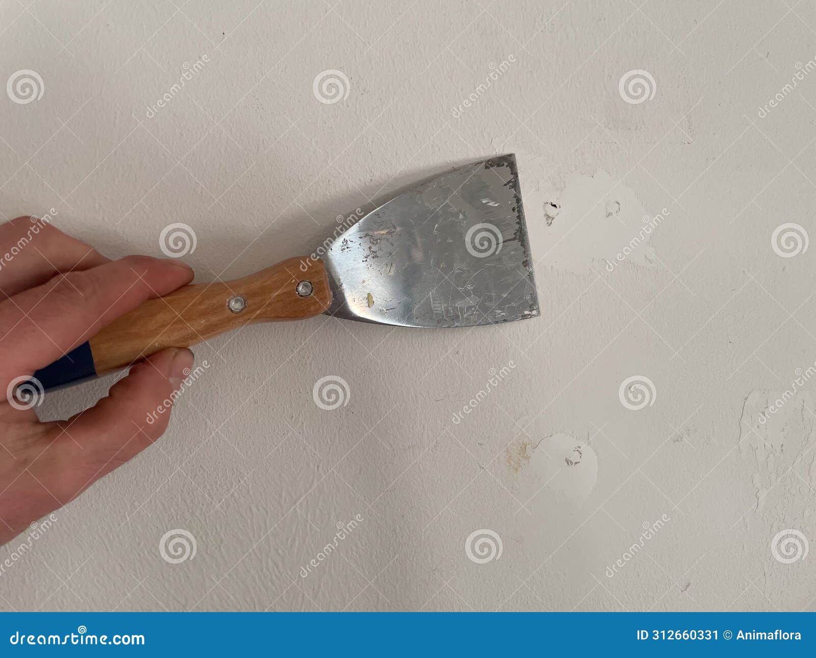 Spatula on a Wall while Fixing in a Room Stock Image - Image of ...