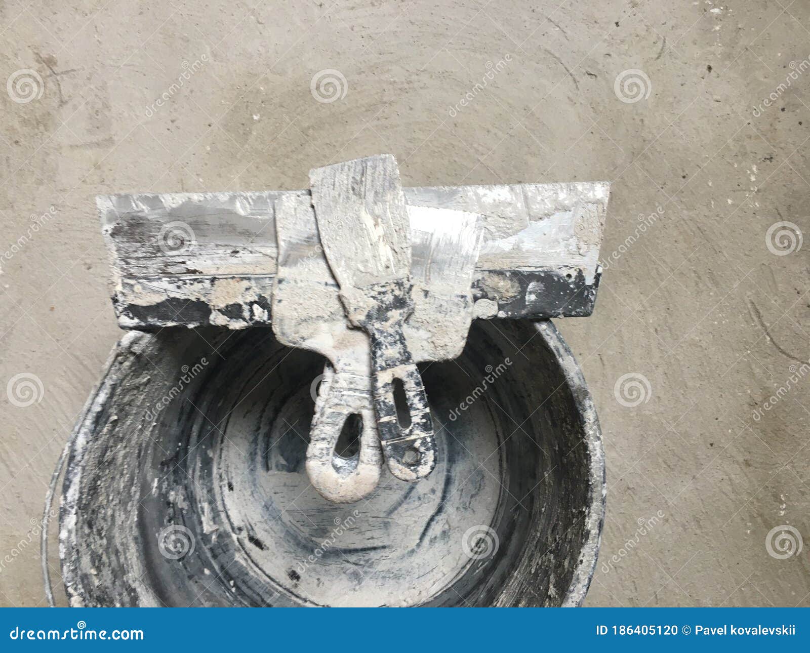 Spatulas and Buckets for Plastering Walls. a Working Tool during the ...