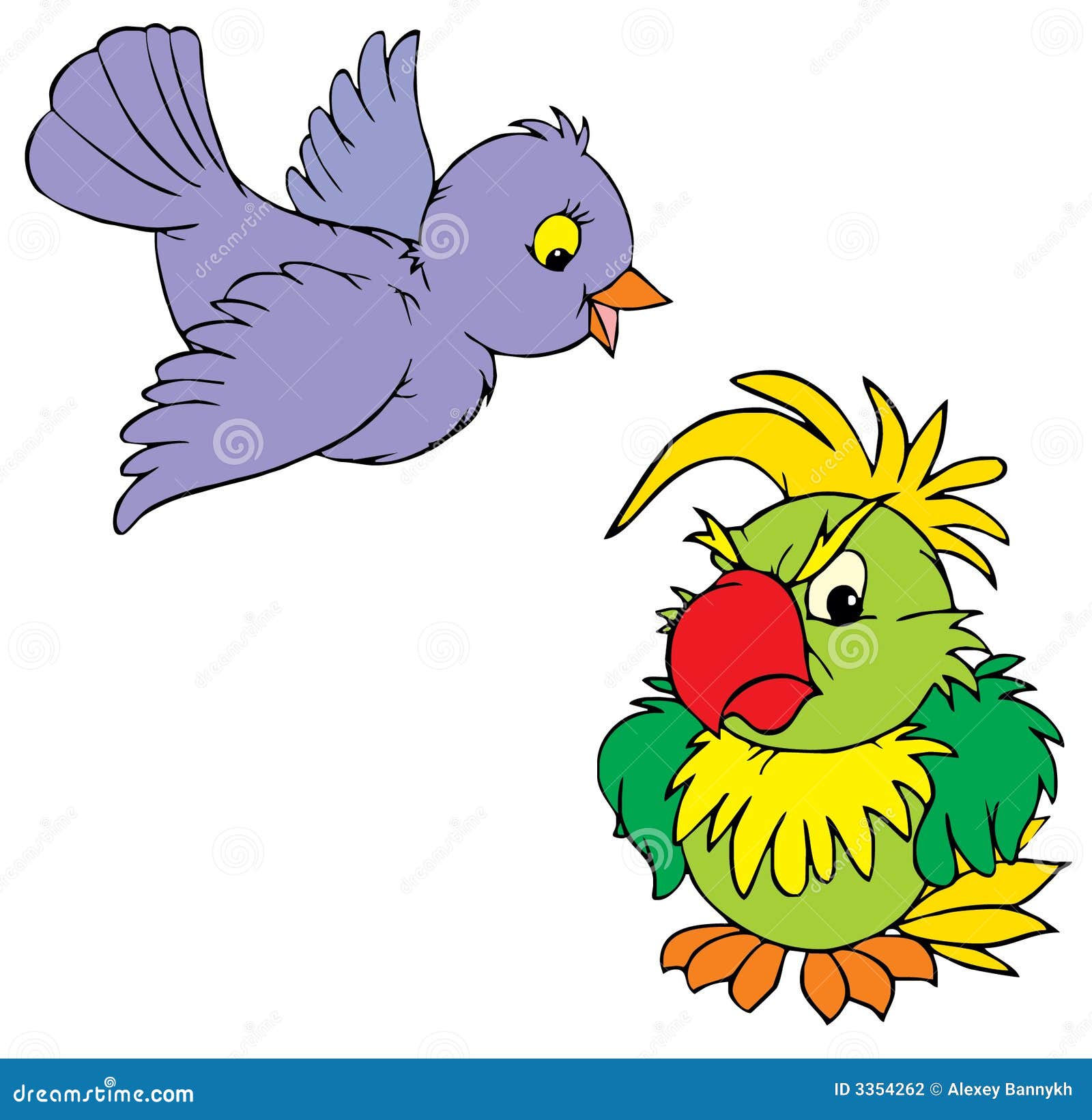 Spatz und Papagei vektor abbildung. Illustration von lustig - 3354262