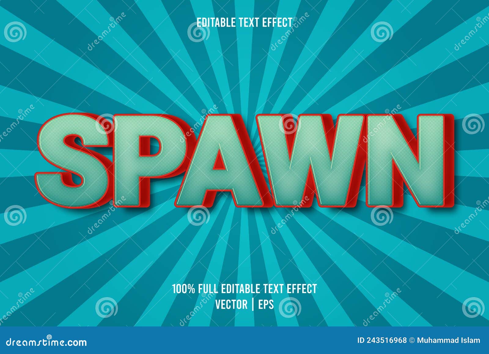 Spawn Editable Text Effect Comic Style Stock Vector - Illustration of ...