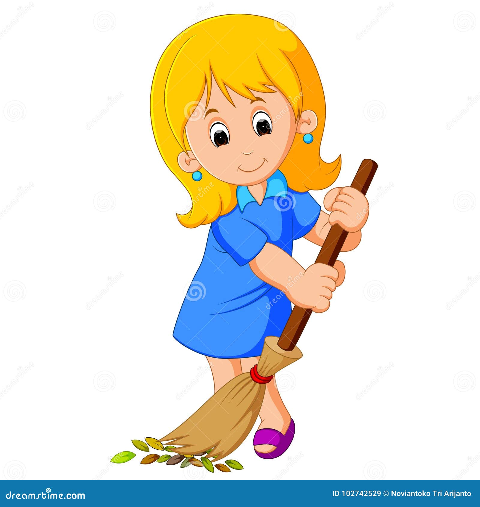 Spazzare della ragazza illustrazione vettoriale. Illustrazione di ...