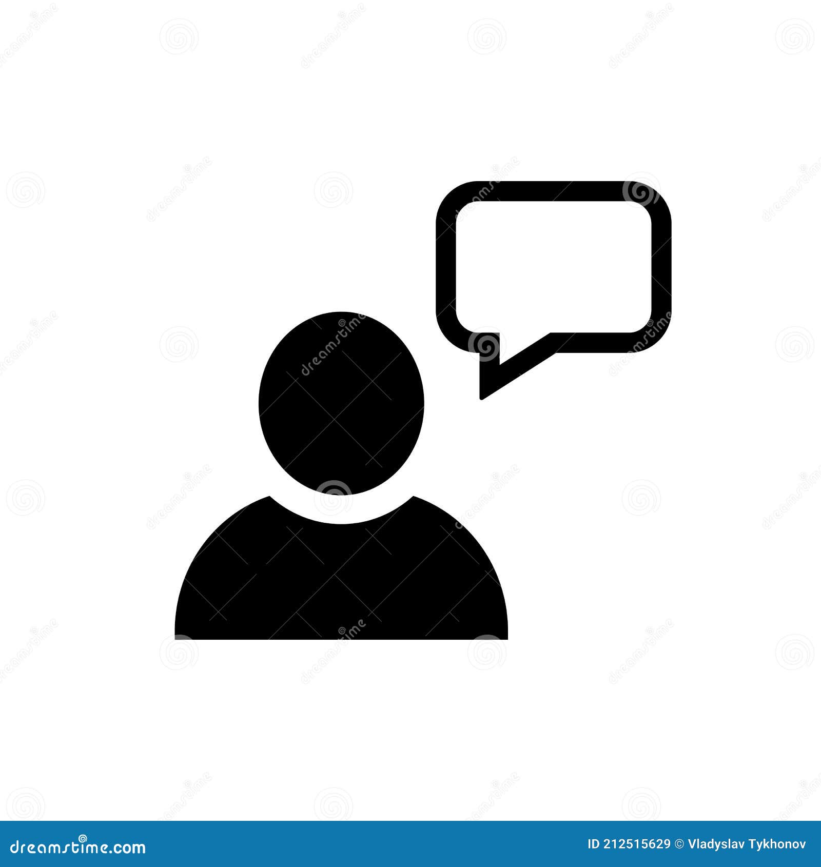 Monolog Icon In Black. Symbol Of Man With Monologue Bubble. Vector EPS ...