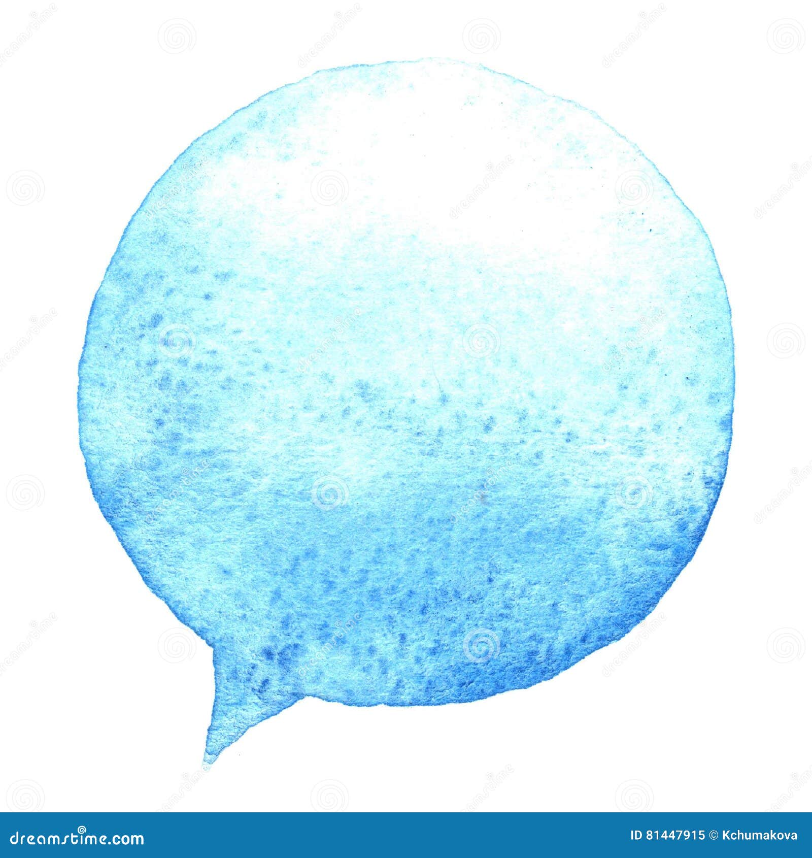 Speak Blue Bubble Watercolor. Design Element. Hand Drawn Speech. Stock ...