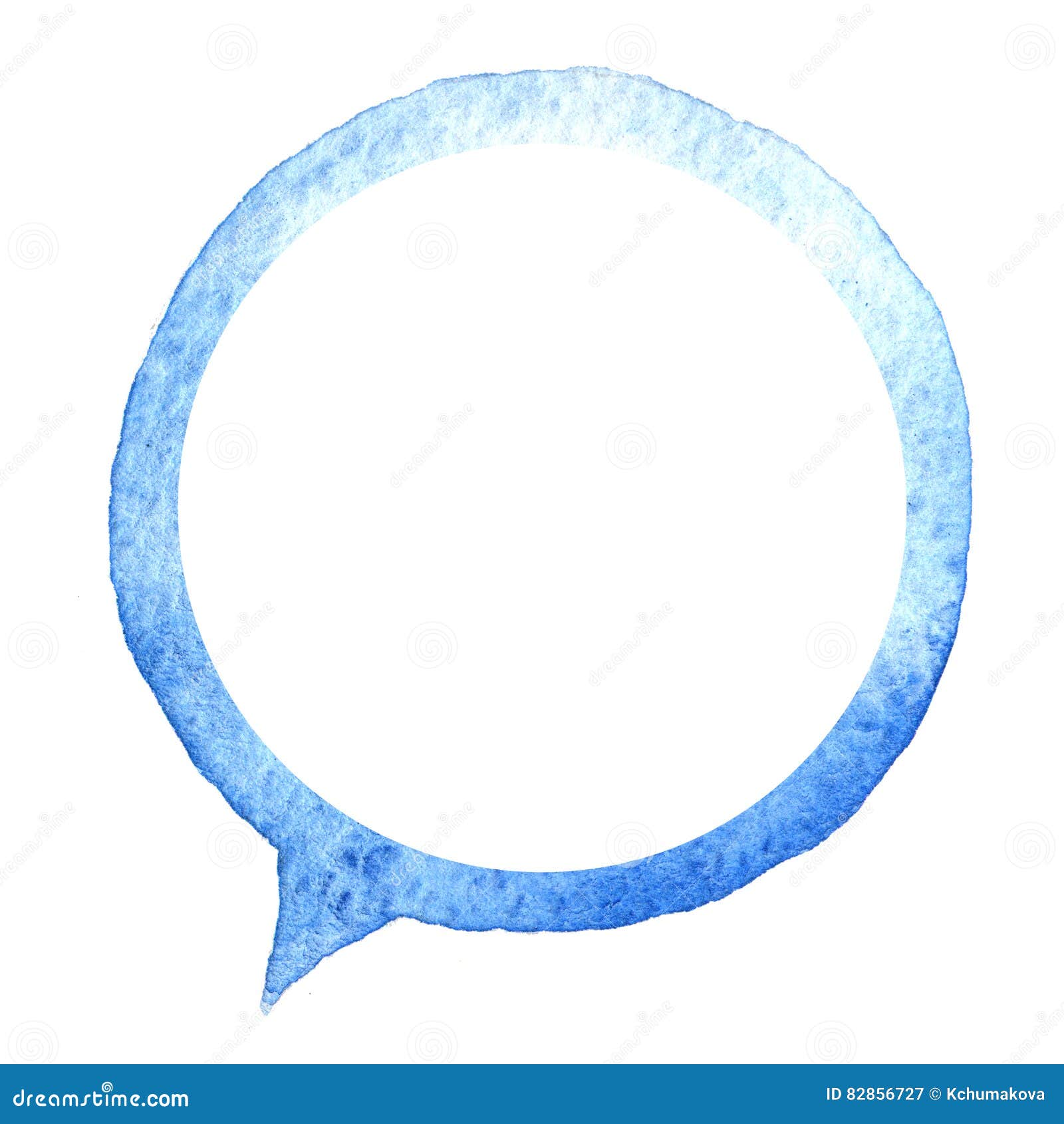 Speak Blue Bubble Watercolor. Design Element. Hand Drawn Speech. Stock ...