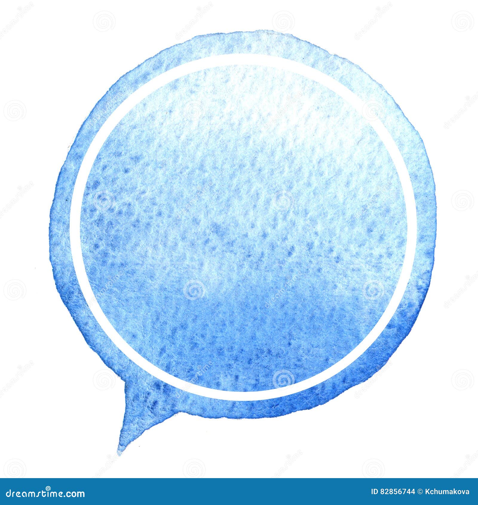 Speak Blue Bubble Watercolor. Design Element. Hand Drawn Speech. Stock ...