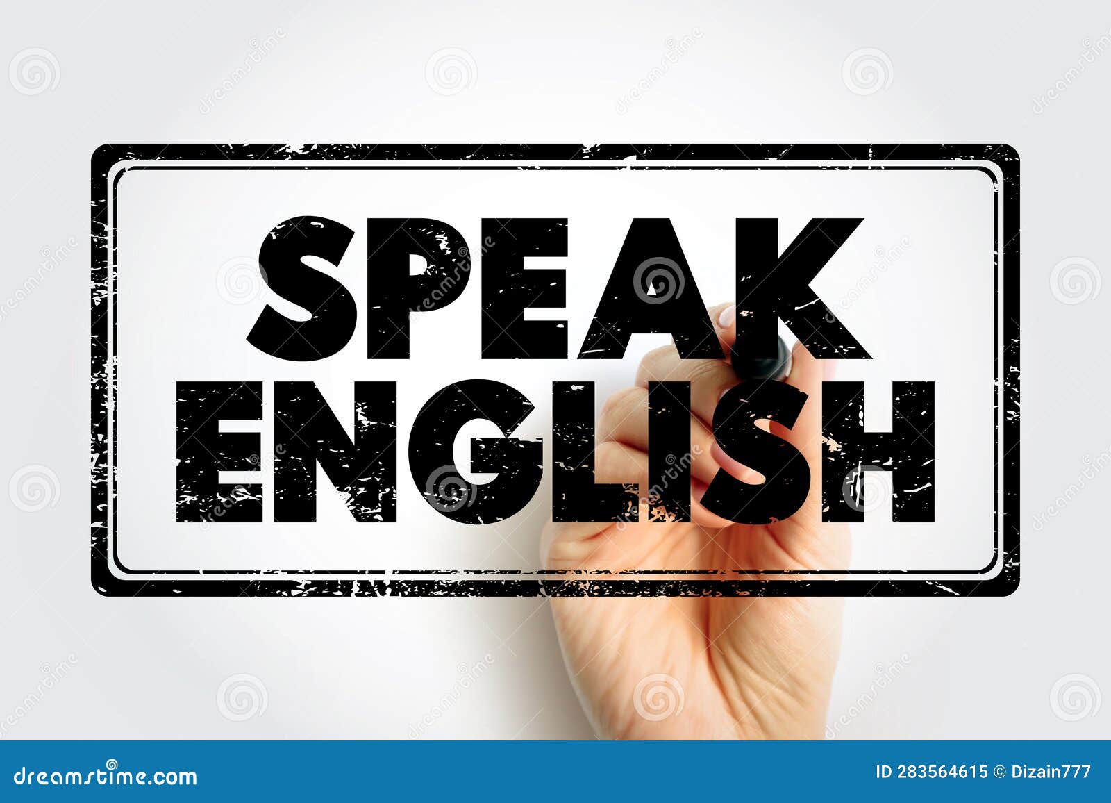 Speak English Text Stamp, Education Concept Background Stock ...