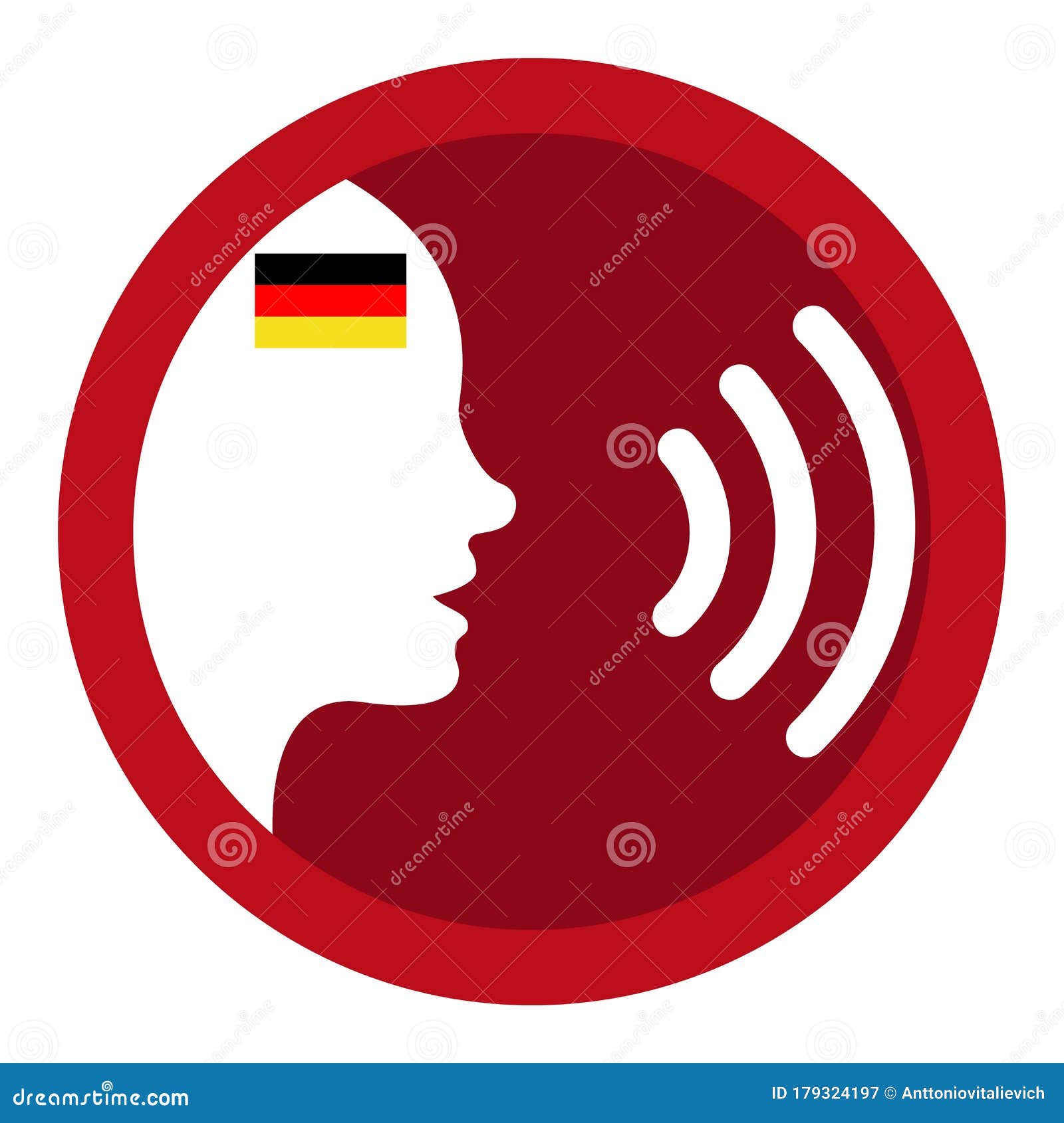 Speak German - Voice Icon and German Flag Stock Vector - Illustration ...