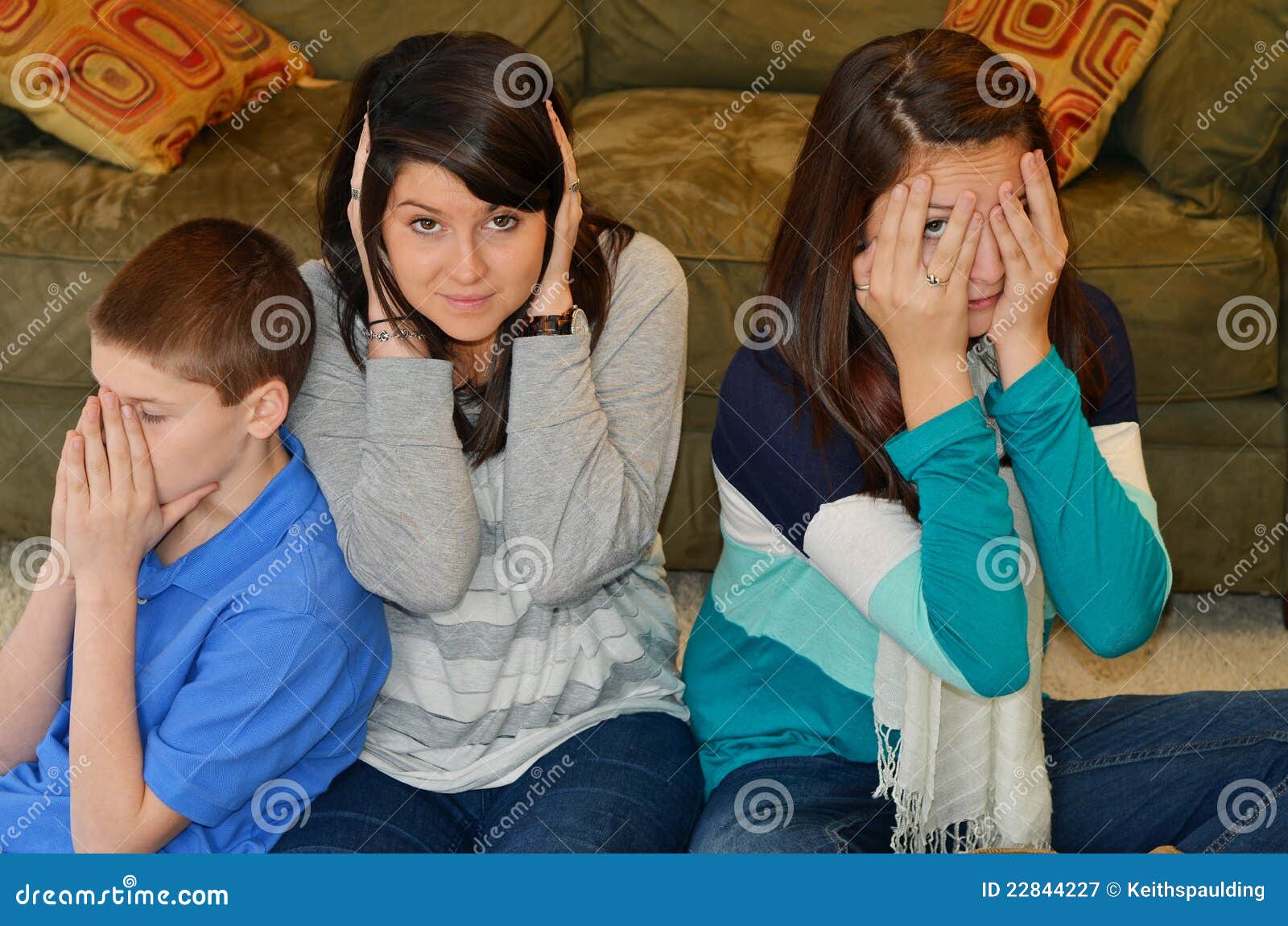 Speak, Hear and See stock image. Image of playful, home - 22844227