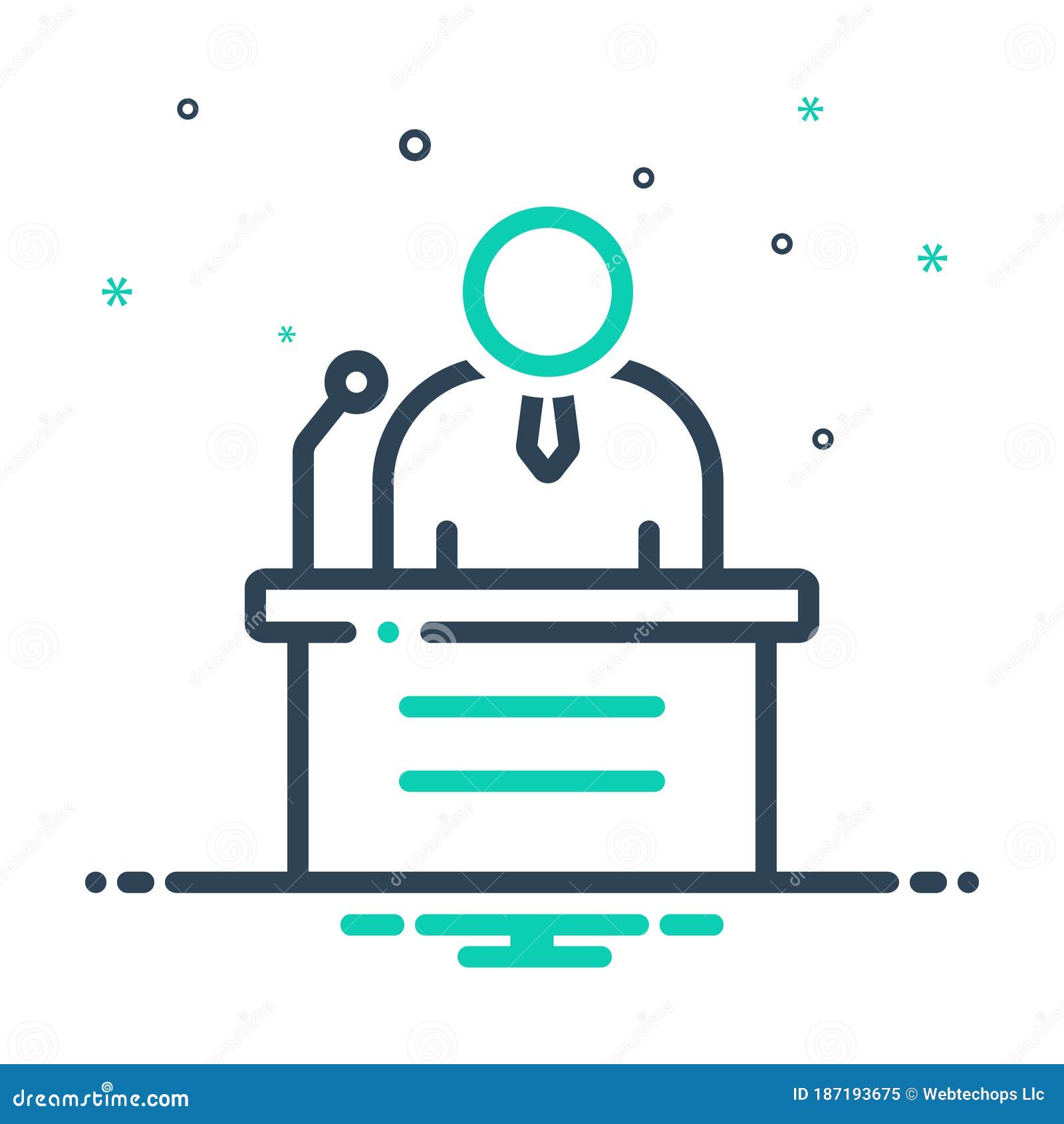 Mix Icon for Speak, Speaker and Rostrum Stock Vector - Illustration of ...