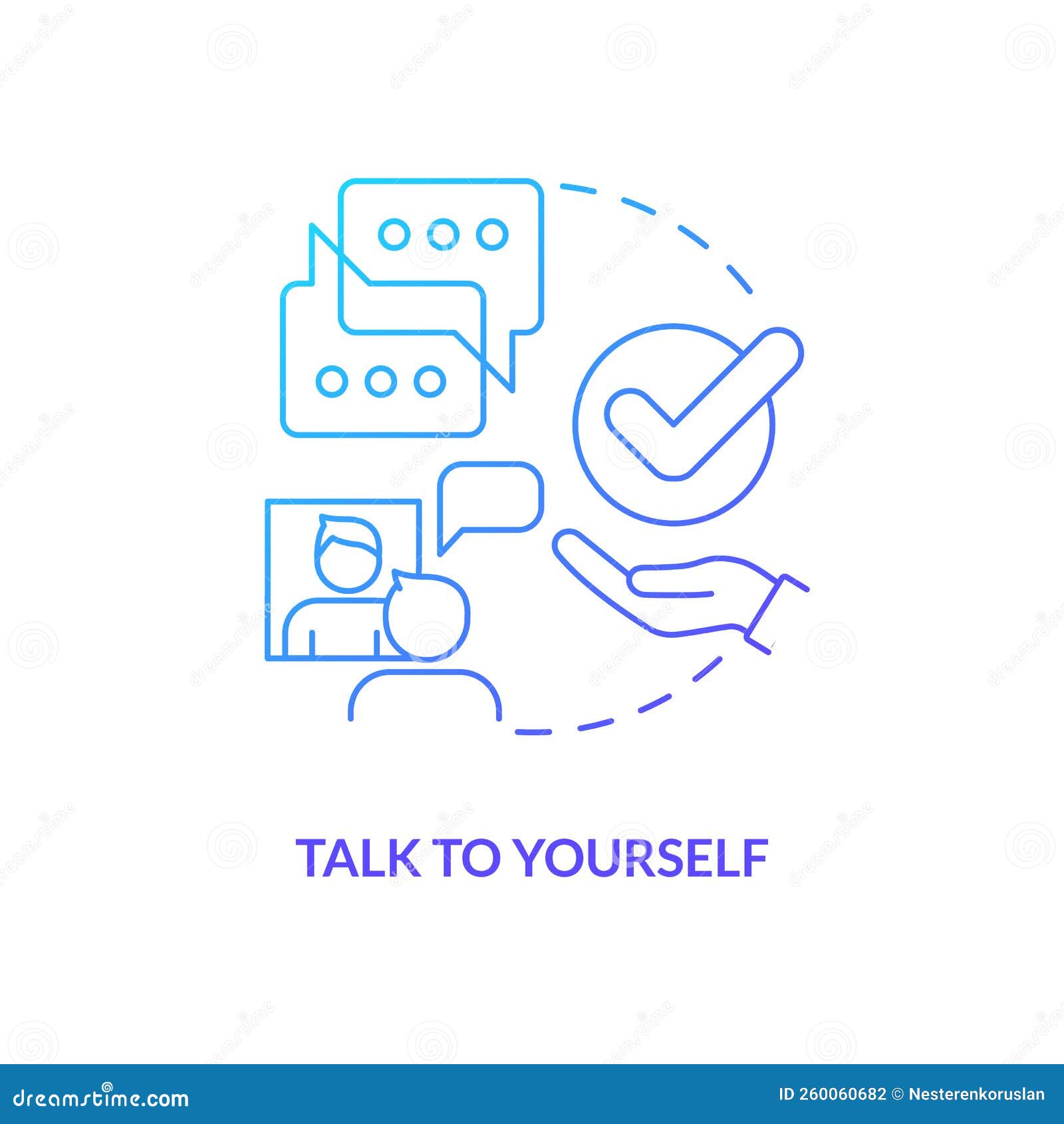 Speak Information Aloud Blue Gradient Concept Icon Stock Vector ...