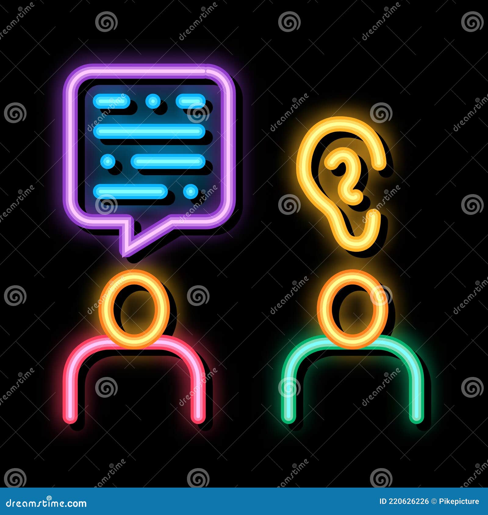Speak and Listen Neon Glow Icon Illustration Stock Vector ... Speak and Listen Neon Glow Icon Illustration Stock Vector ...